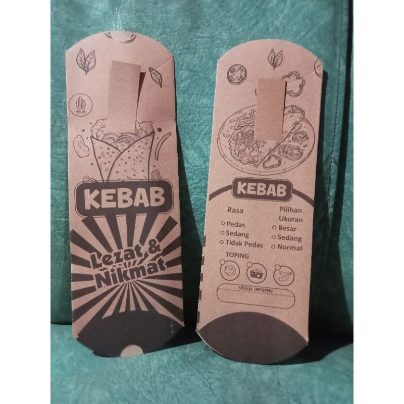 50pcs pull kebab box packaging, brown, size 24x9 | Shopee Malaysia