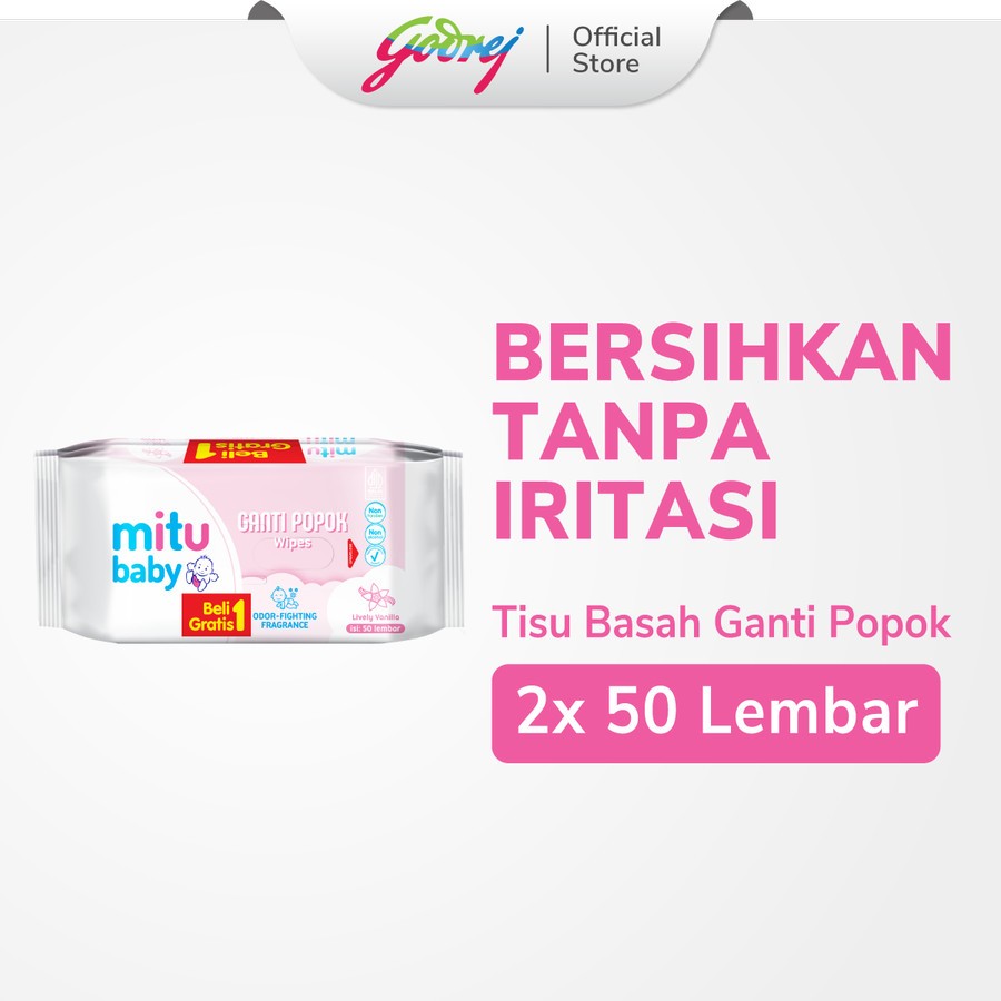 Mitu Baby Wipes Change Diaper Lively Vanilla Contents 50 sheets (Buy 1 ...
