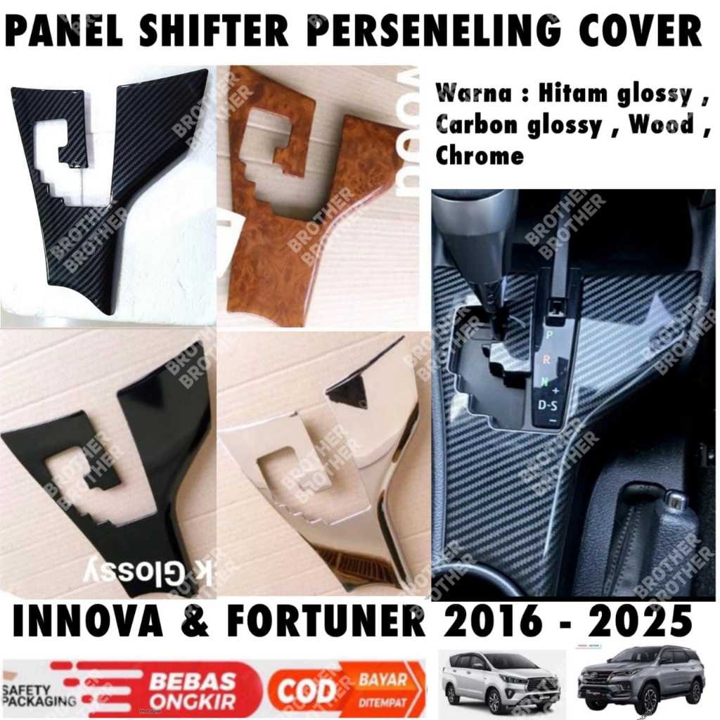 HITAM Automatic Gear Knob Shifter Panel Innova Fortuner 2016 2017 2018 ...