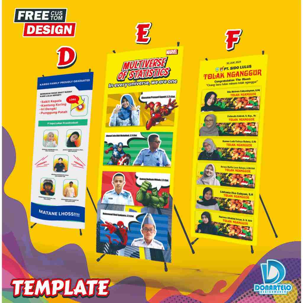 Free Print Design X BANNER 160cm X 60cm 1st Anniversary, GRADUATION ...