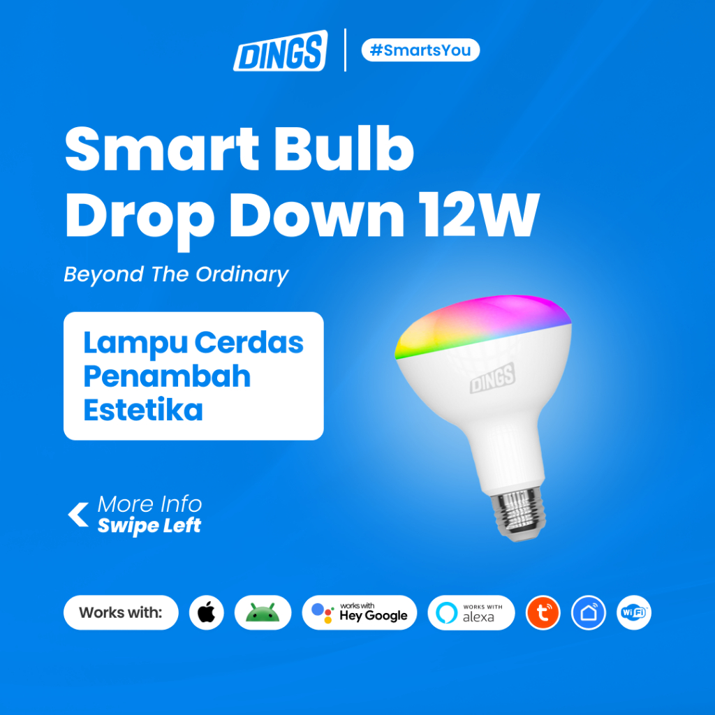 Dings Smart Home Lamp - Smart Bulb 12W Wifi RGB CW Drop Down | Shopee ...