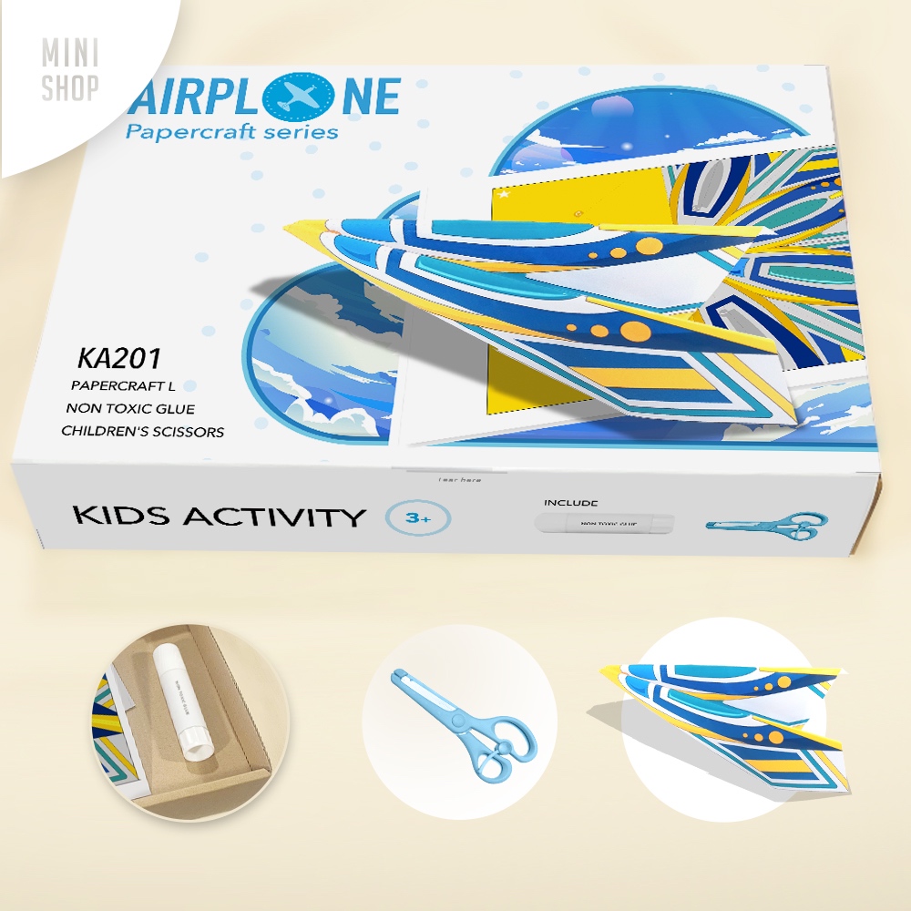 Ka201 Airplane - kids Aircraft papercraft Package (Scissors+Glue ...