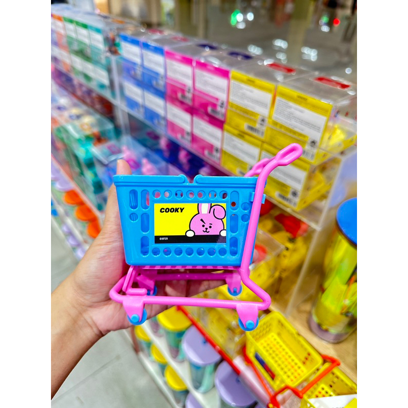 Miniso X BT21 TROLLY Basket MINI FIGURE BTS ARMY COLLECTION RJ MANG ...