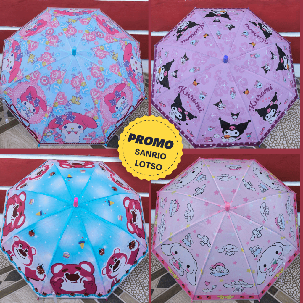 SANRIO Cute Kuromi Pumpkin Children's Umbrella Melody Cinnamoroll Lotso ...