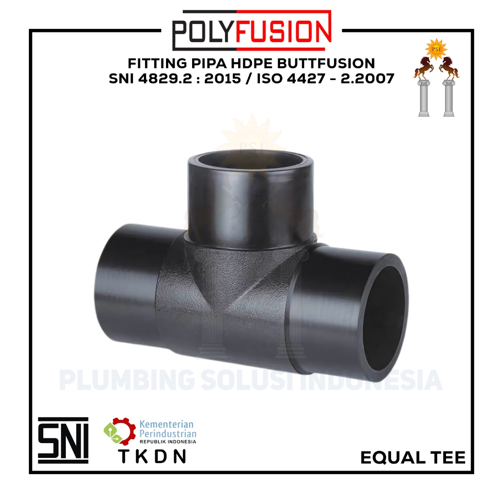 Polyfusion Fitting HDPE Buttock Tee / Equal Tee 4 Inch / 110 mm ...
