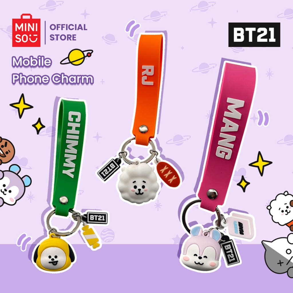 Miniso x BT21 Collection 3D Charm Strap Mobile Phone Charm Strap, Cute ...