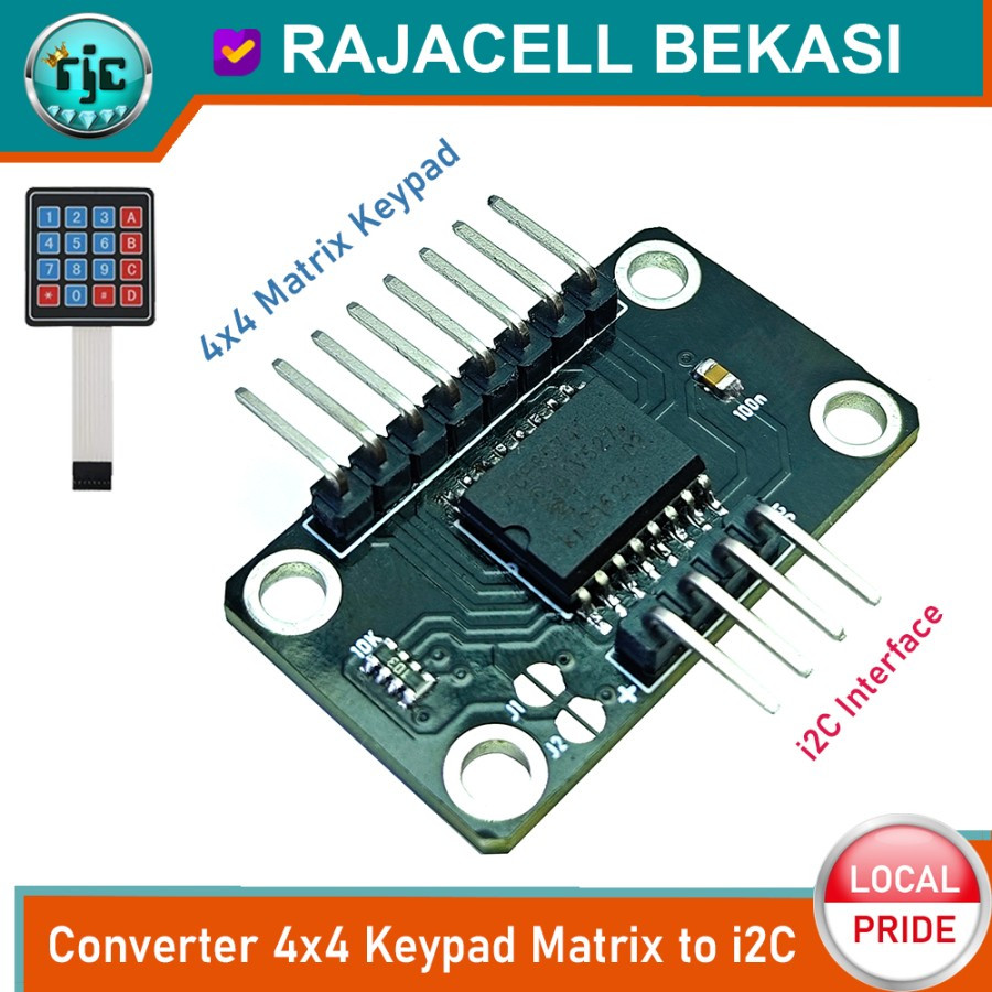 Module Converter Keypad Matrix 4x4 To I2c Interface Push Button Array