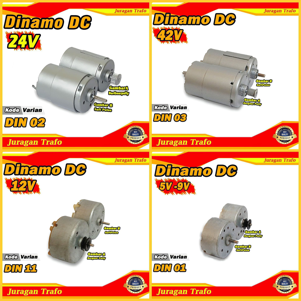 DC Dynamo 5V 9V 12V 24V 42V and Gear Pully Belt Mini Electric Generator ...