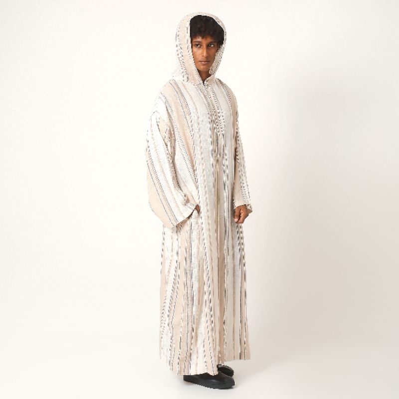 PUTIH Umrah Shirt Gamis Hoodie Djellaba Moroccan Jalabah Robe Kapucong ...