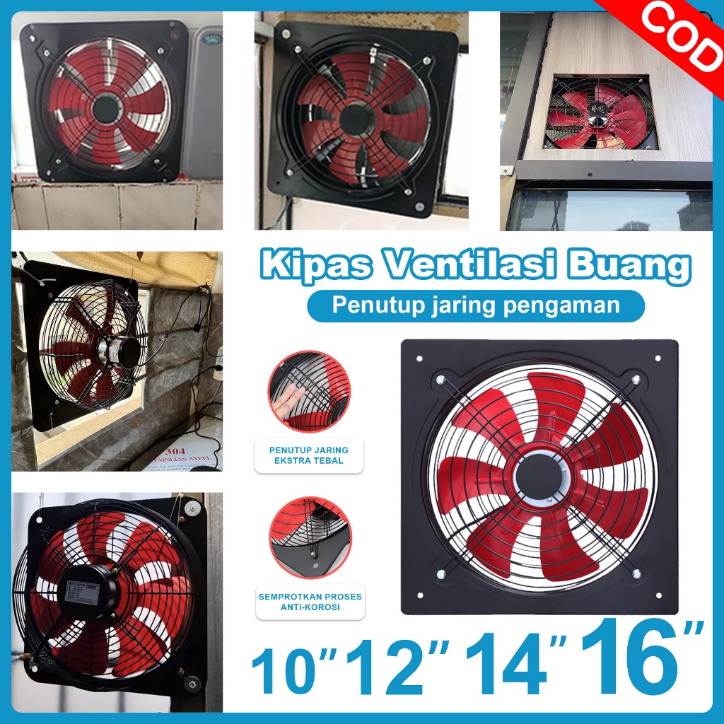 Sokany Exhaust Fan 10/12/14/16'' Wall Ventilation Exhaust Fan Wall ...