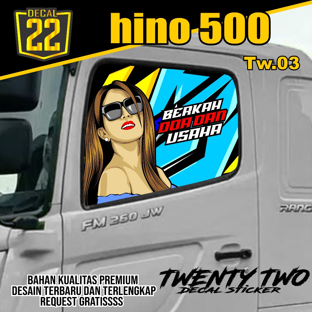One WAY HINO 500 STICKER, NEWEST DESIGN HINO 500 TRUCK SIDE GLASS ...