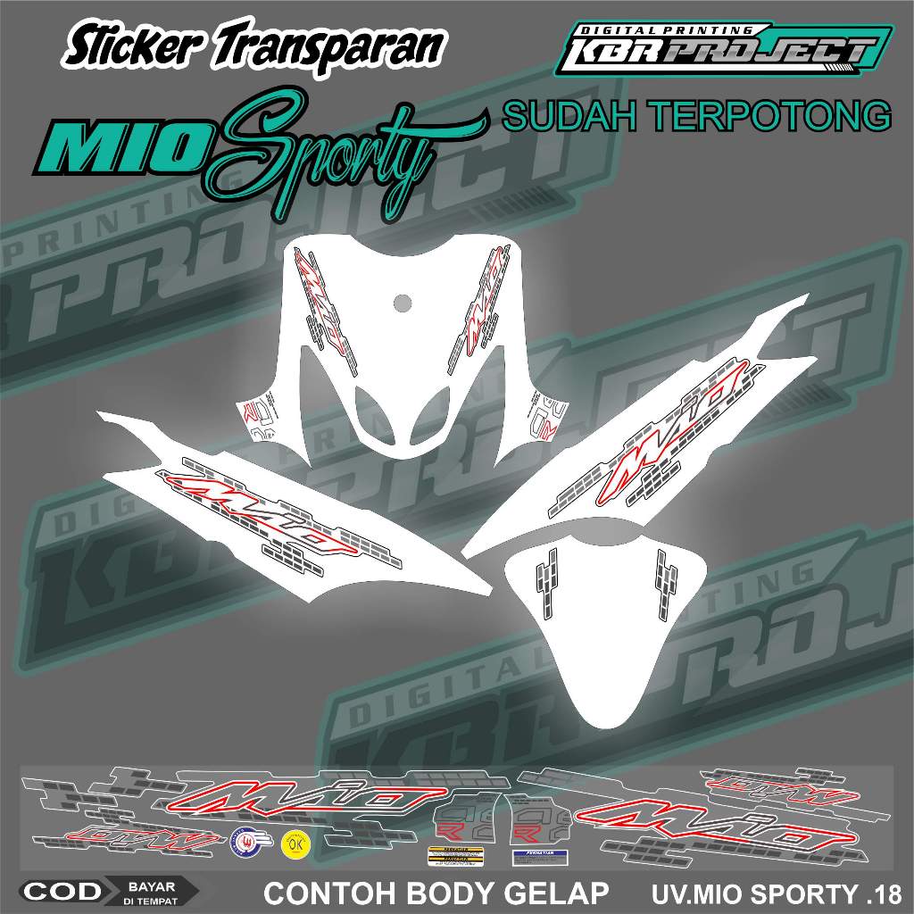 Mio SPORTY Transparent STRIPING Sticker PREMIUM Cool Motorcycle Trim ...