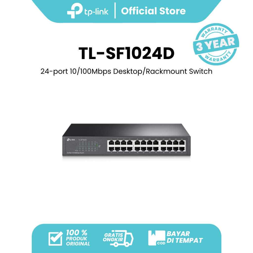 TP-Link TL-SF1024D | 24 Port Unmanaged Switch | 10/100Mbps Fast ...