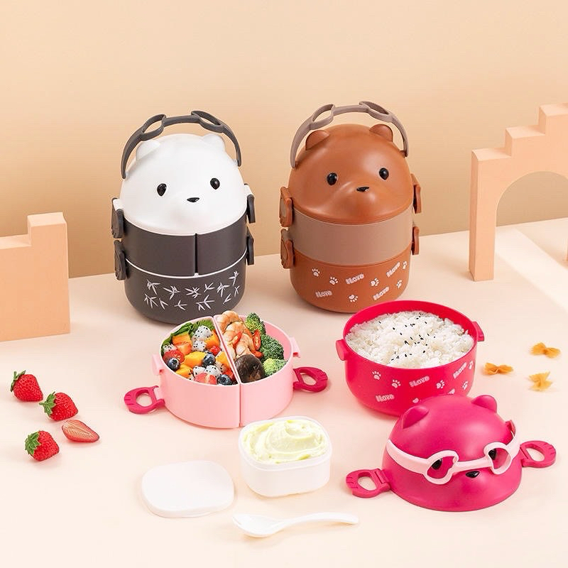 Lunch box stacked bears | Shopee Malaysia
