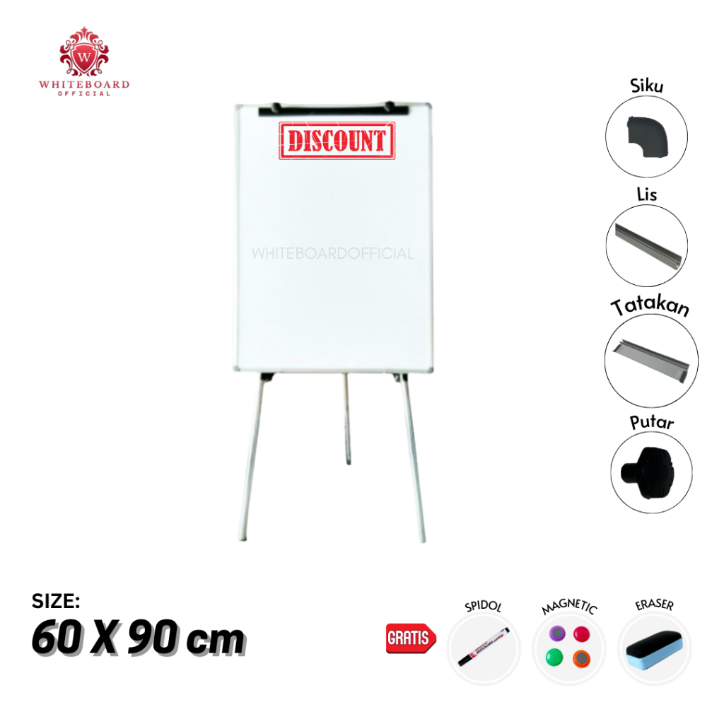 Magnetic Flipchart Whiteboard 60 x 90 / 3 Feet / Sakana | Shopee Malaysia