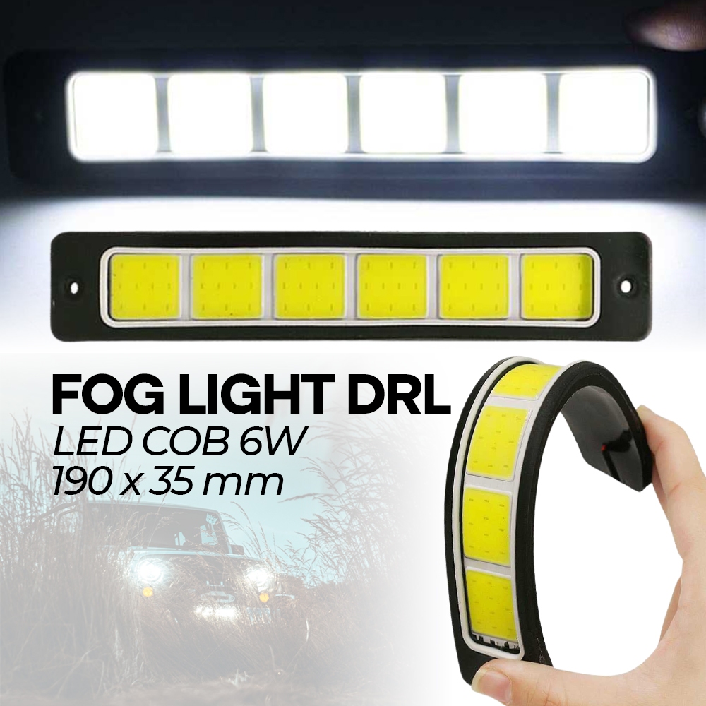 Car Fog Lamp LED COB DRL Waterproof Cool White 12V 190mm Cool | Shopee ...