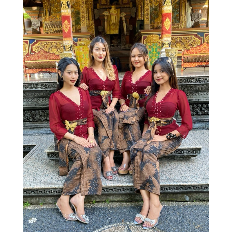 Sabrina kebaya sequin chiffon creft (kebaya only) | Shopee Malaysia