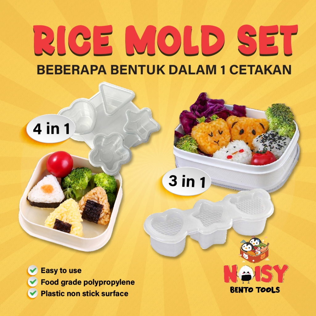 Bento RICE MOLD SET | Rice MOLD SET 3 IN 1 | Shopee Malaysia
