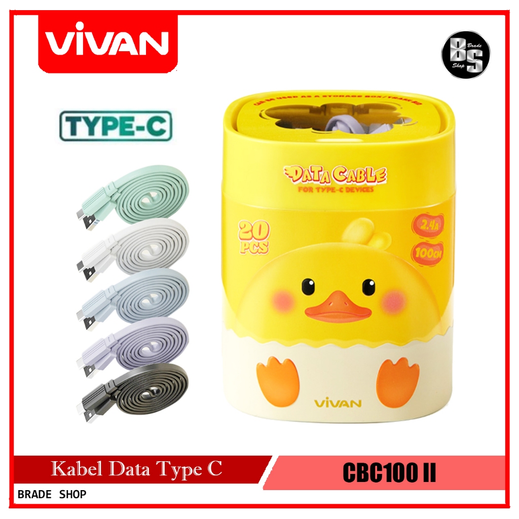 Vivan Data Cable Type C 2,4A CBC100S - CBC100 II New Duck Series Fast ...