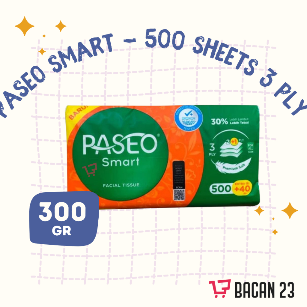 Paseo Smart Tissue (500 sheets/3 ply) Facial Tissue Facial Tissue ...