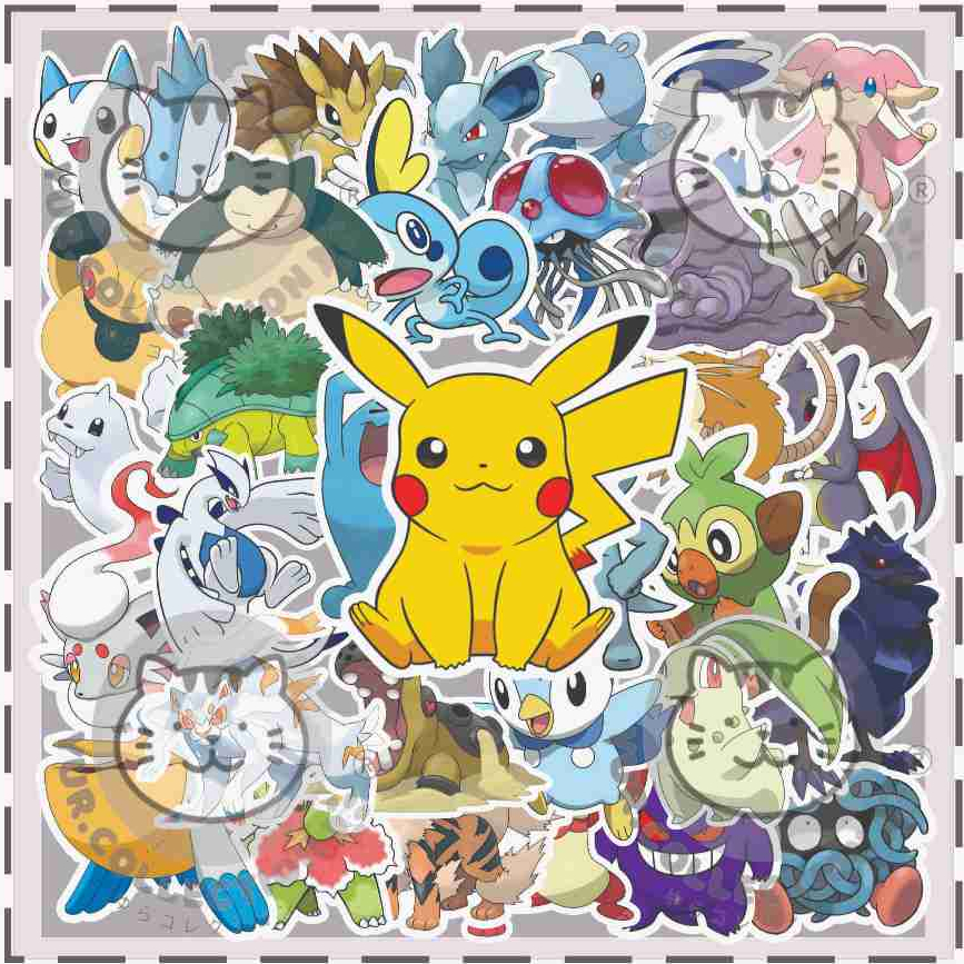 (40 Pcs) Anime Stickers/ Glossy Pokemon Stickers/ Pokemon Sticker Pack ...