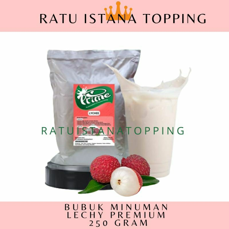 Premium LYCHEE DRINK POWDER 250gram REPACK PLAIN Without Sugar LYCHEE ...