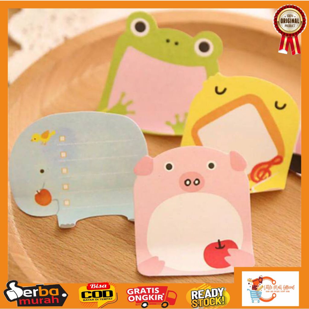 Little Mall STICKY NOTES Cute ANIMAL MOTIF STICKY MEMO Paper AESTHETIC ...