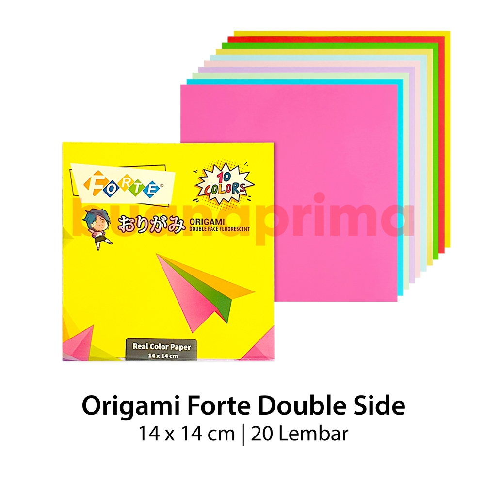 Origami Double Side Forte 14 x 14 cm Folded Paper 2 Sides Color ...
