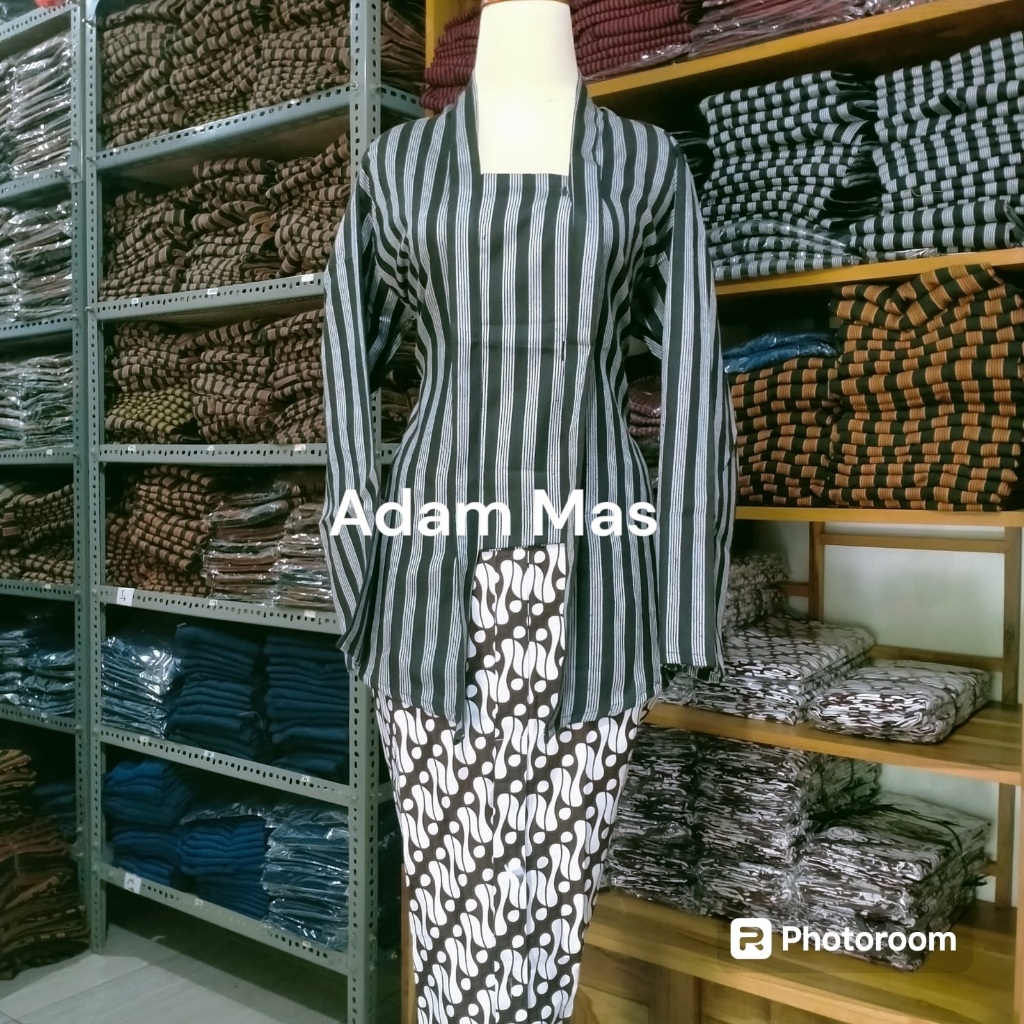 Adult Women's Striated kebaya Set/ Striated Uniform Suit/Women's ...