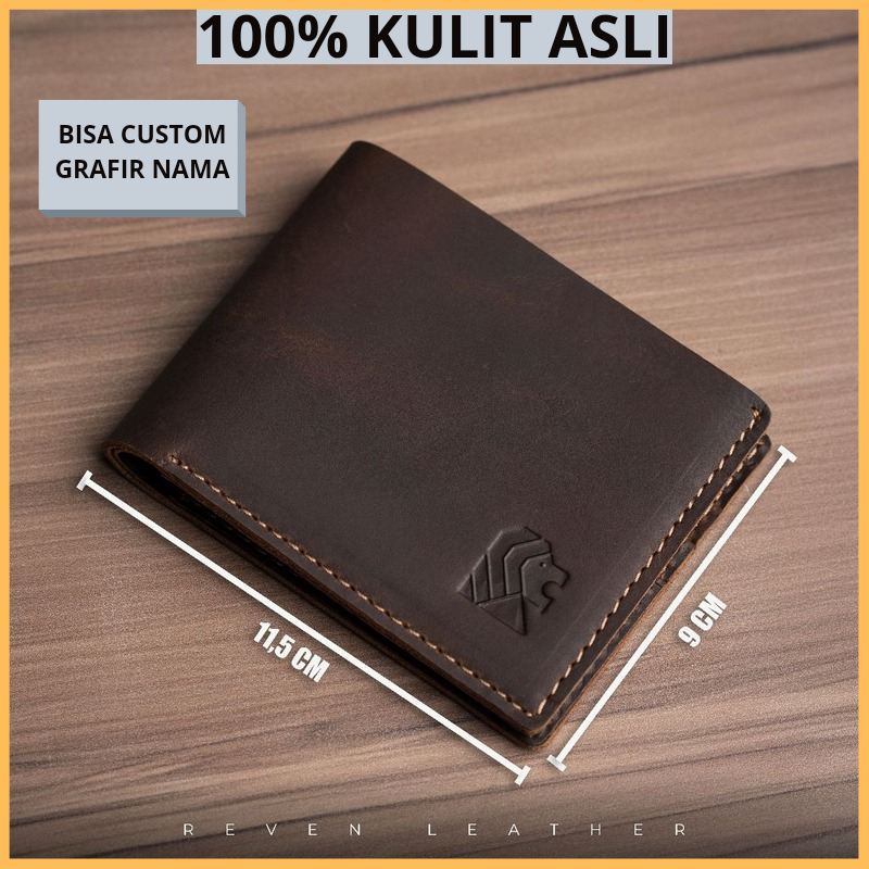 Reven LEATHER - Jason Wallet Men's Short Folding Wallet Genuine Cow ...