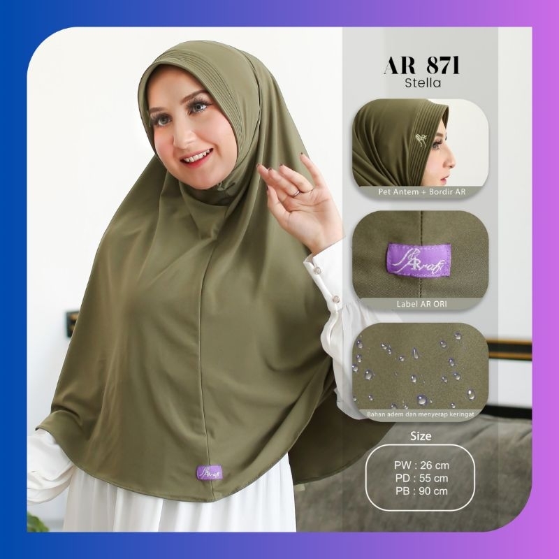 Arrafi Ar 871 Jumbo Hijab ~ Latest Plain Instant Bergo Ar Rafi Hijab ...