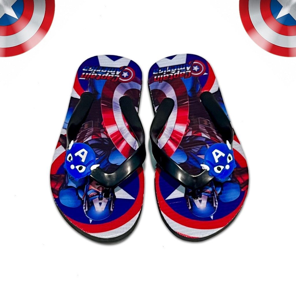 Boys' Flip-flops with Captain America Emblem Motif | Shopee Malaysia
