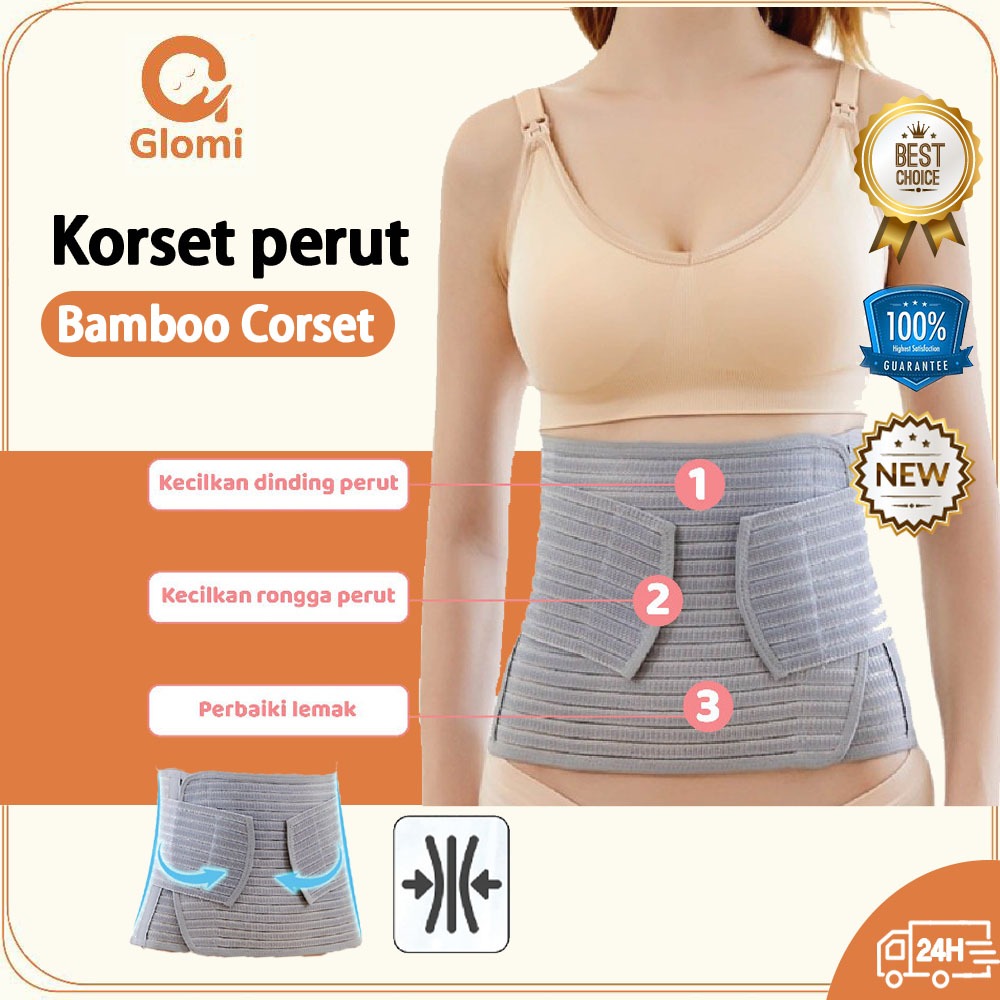 Glomi Bamboo Corset | Normal And Caesarean Postpartum Belly Stagen | Shopee Malaysia