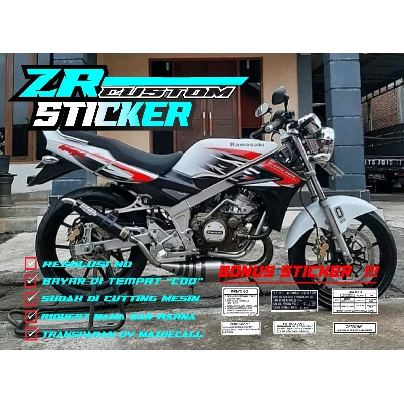 MESIN PUTIH Sticker striping NINJA SS White custom Transparent UV ...
