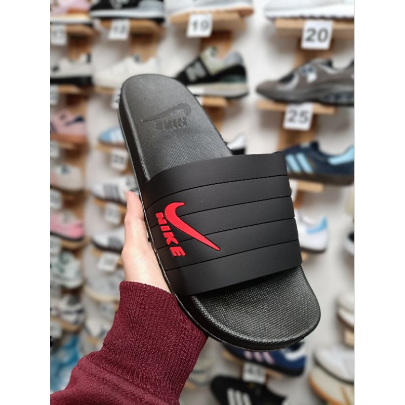 Nike SLIDE BLACK RED SANDAL | Shopee Malaysia