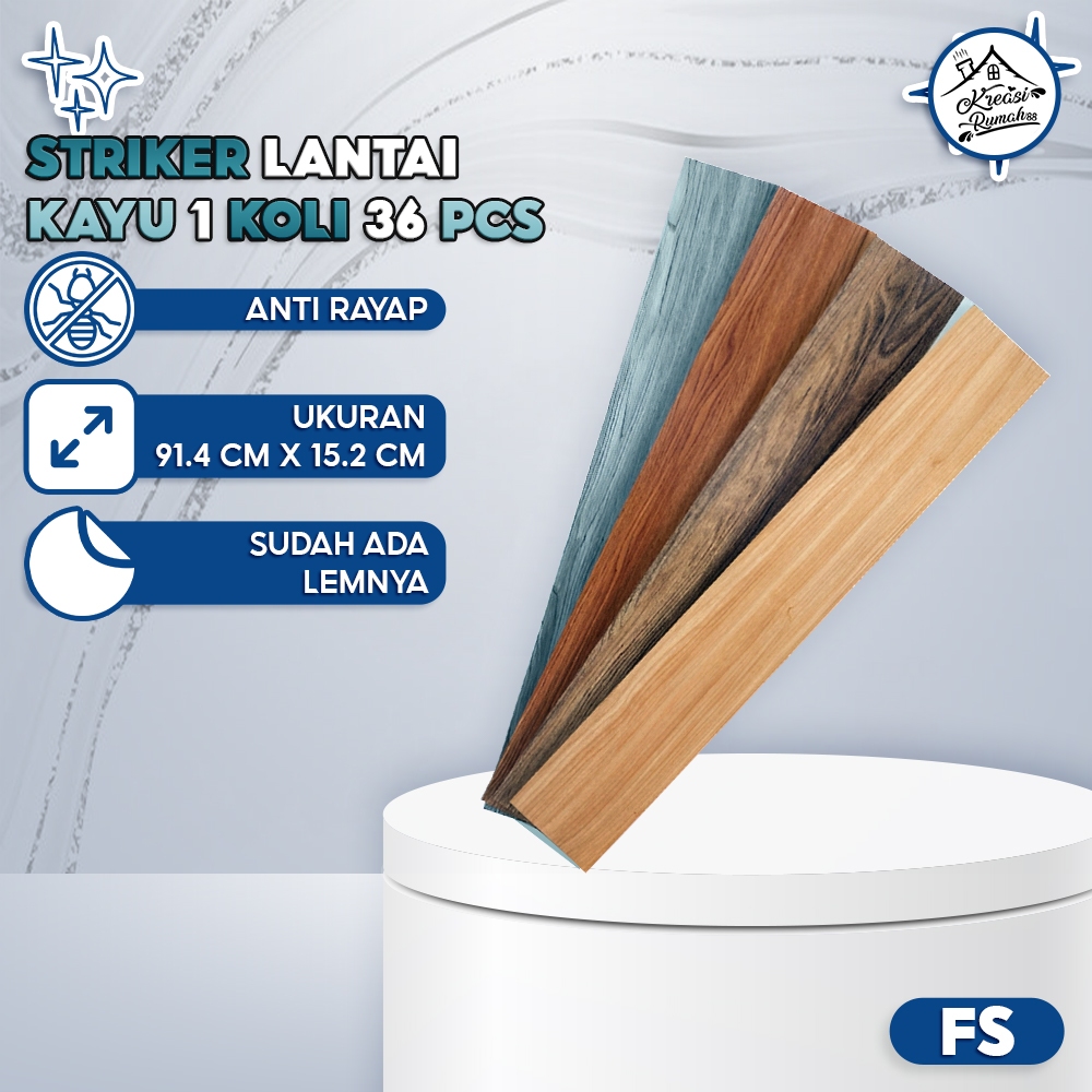 KAYU 1 DUS Vinyl Floor Stickers parquet wood floor stickers 91.5cm x 15 ...