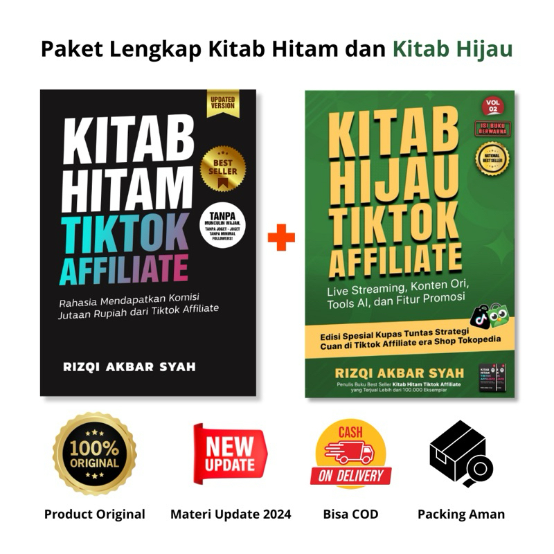 HITAM HIJAU Tiktok Affiliate's Original Black And Green Book Package ...
