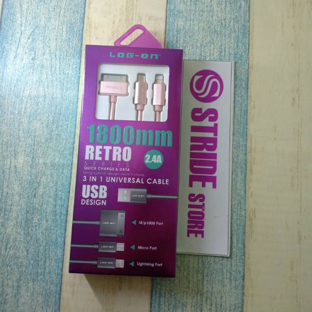 Bombastic Cable log on retro 3 in 1 charger Cable | Shopee Malaysia