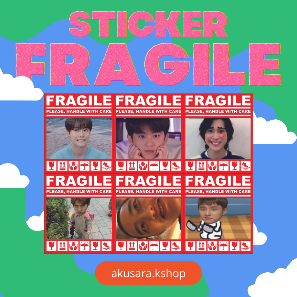 Sticker FRAGILE KPOP FREEBIES NCT EXO BTS BLACKPINK AESPA RIIZE ...
