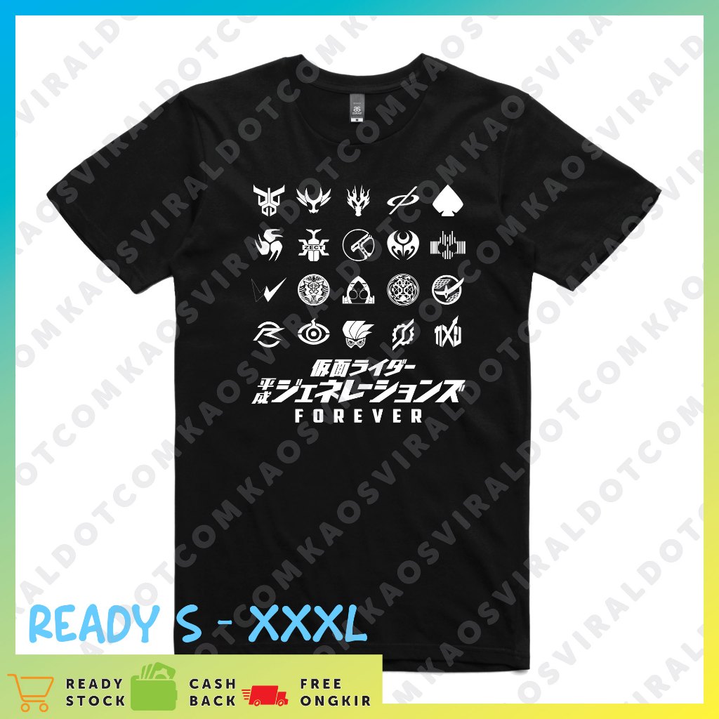 Kaosviraldotcom BAJU KAOS KAMEN RIDER HEISEI LOGO T-SHIRT DISTRO UNISEX ...