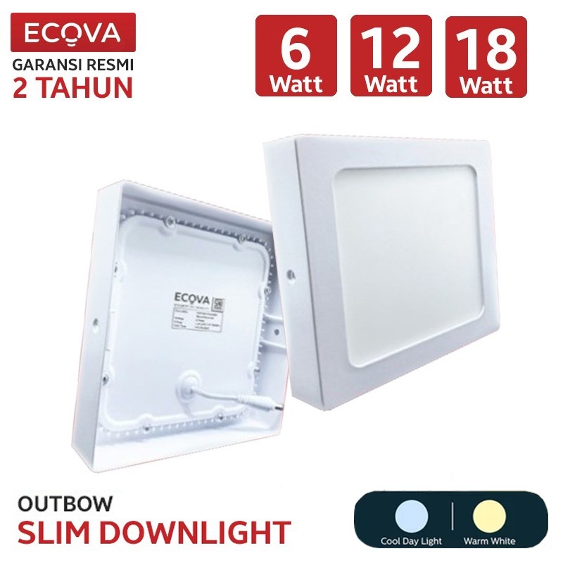 Slim Downlight LED Downlight OB Box ECOVA 6 12 18 Watt | Shopee Malaysia