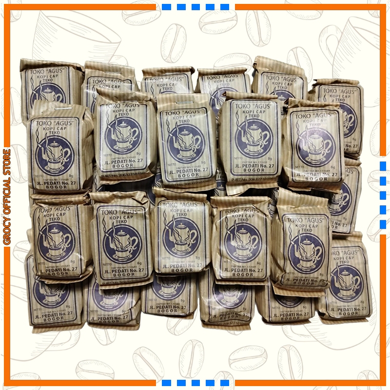 Coffee Cap Mini Teapot Ground Powder Agus Typical of Bogor 30 Sachets X ...