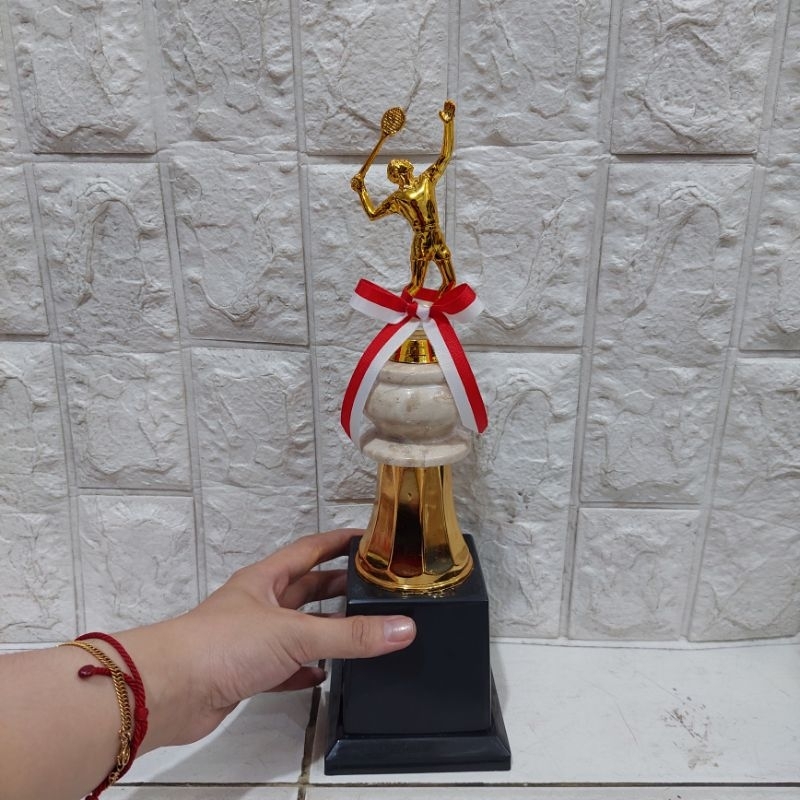 Marble Badminton Trophy Badminton Trophy 1 Custom Writing Trophy (Onik ...