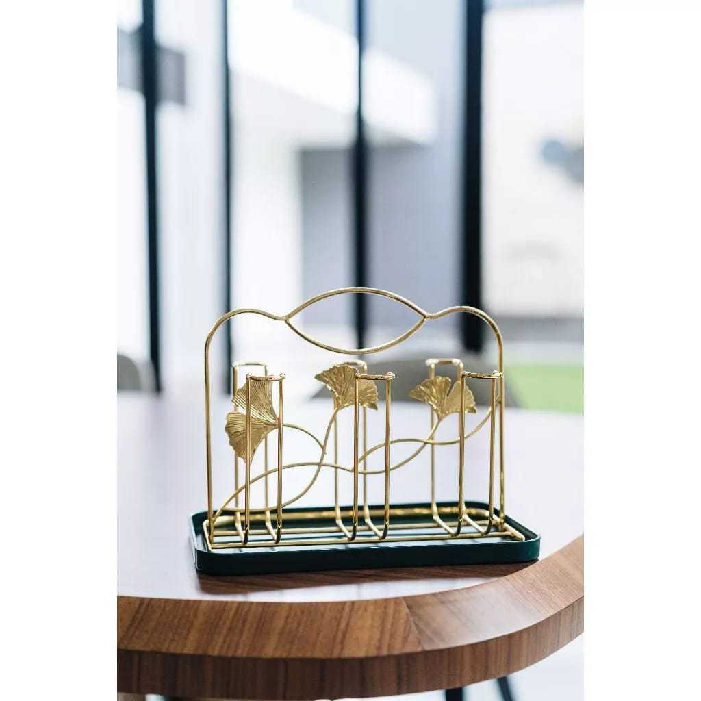Ginko Stainless Ginkgo Glass Rack 6 Cups Hanging Glass Rack Luxury ...