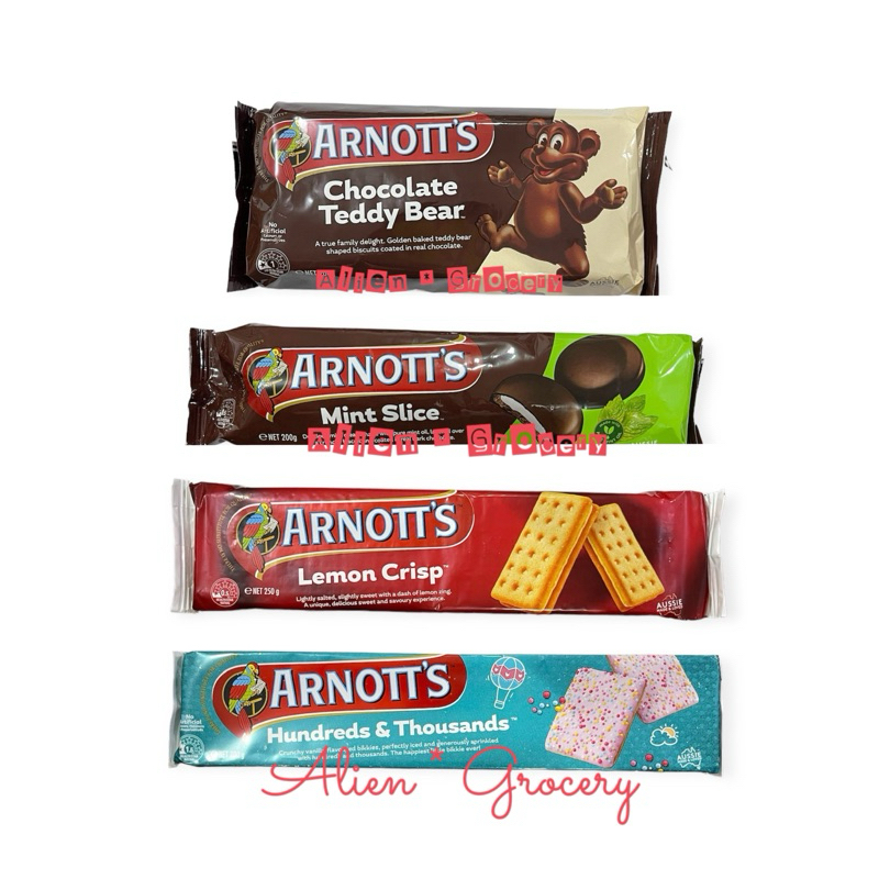 Arnotts ARNOTTS Arnott's Chocolate Teddy Bear Mint Slice Lemon Crisps ...