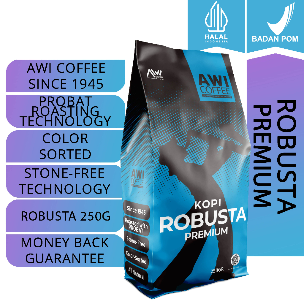 Awi Sidikalang Premium Robusta Coffee 250Gr | Roated Coffee Beans ...
