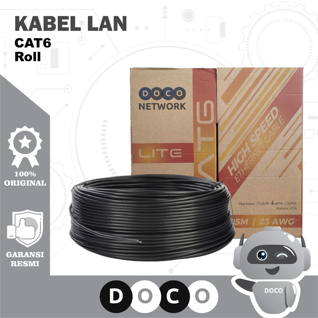 Doco Cable Lan FTP STP Outdoor Cat6 Wifi Network Internet Roll | Shopee ...