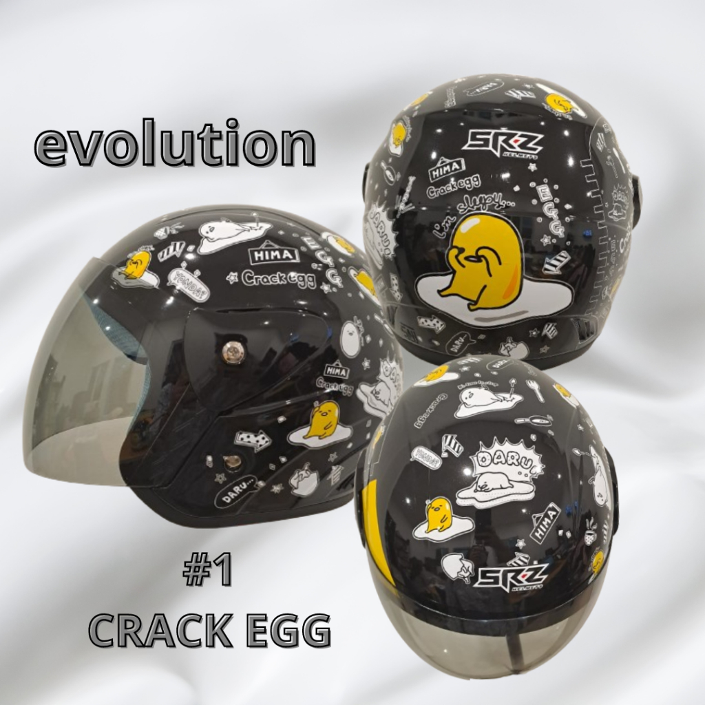 Helmet EVOLUTION CRACK EGG 1 SERIES HALF FACE MODEL GM EVO SNI Helmet ...