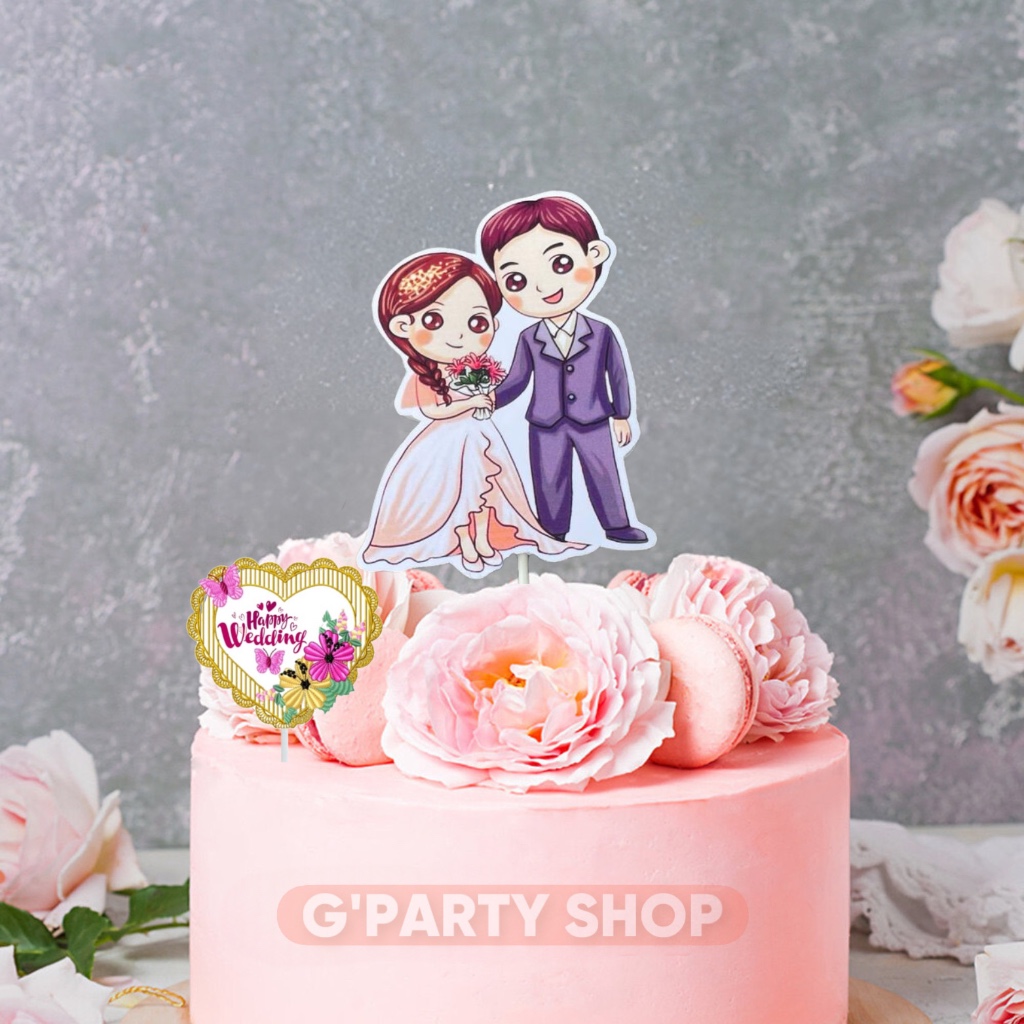 Happy Wedding Cake Topper Styrofoam coated Anniversary Cake Topper ...