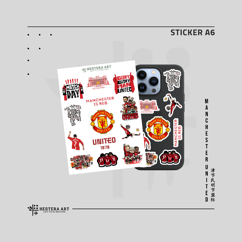 Sticker Pack A6 Football Team Sticker Vinyl Laminate Doff | Manchester ...